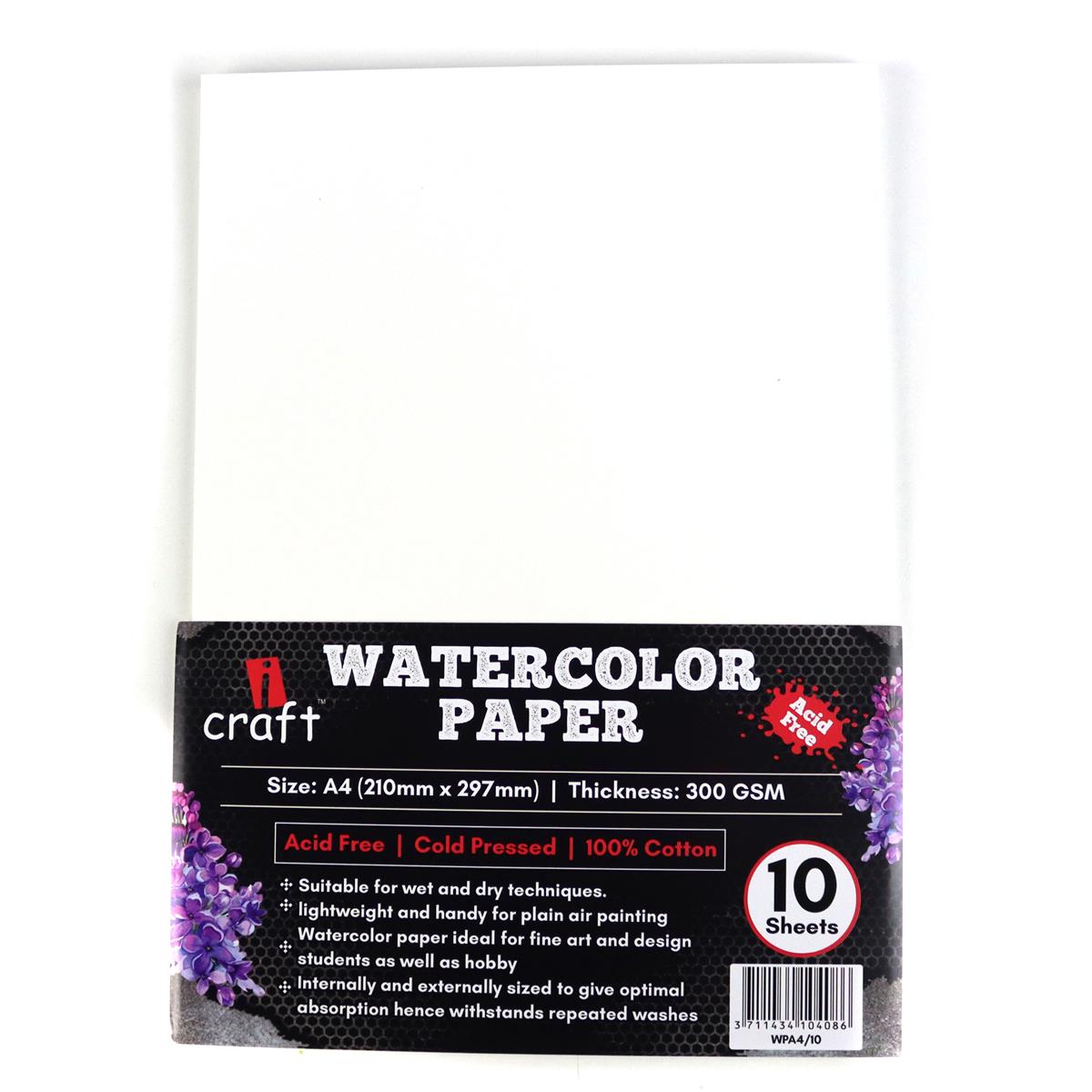 I-Craft. Watercolour Paper. A4 300gsm. 10 sheets. | HobbyMaker