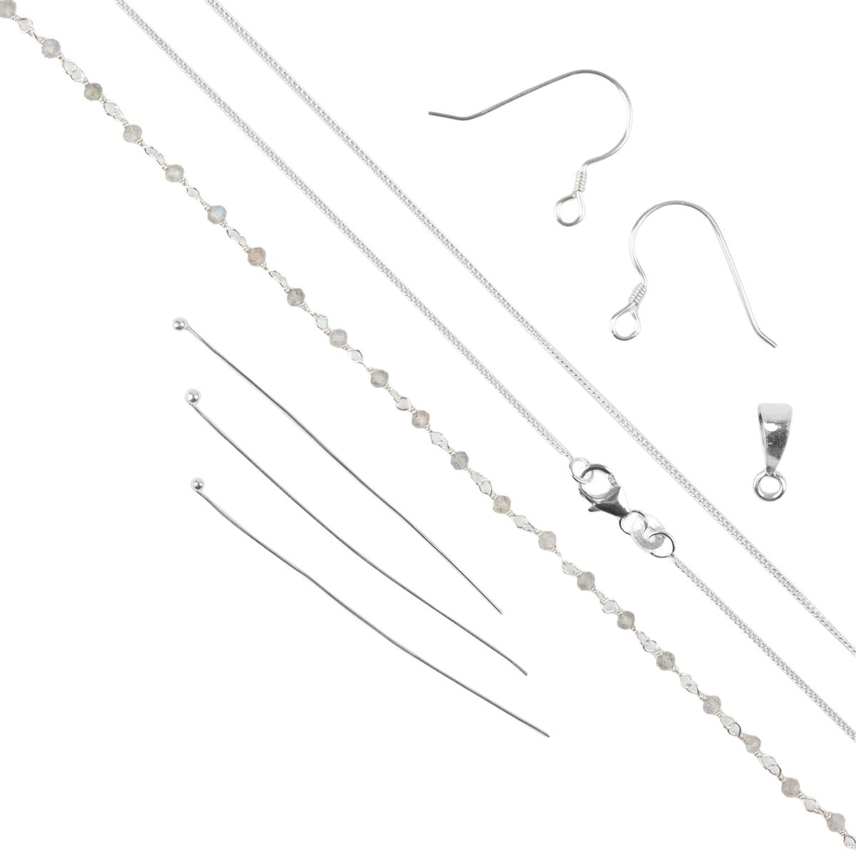 925 Sterling Silver Chain & Labradorite Project With Instructions By ...