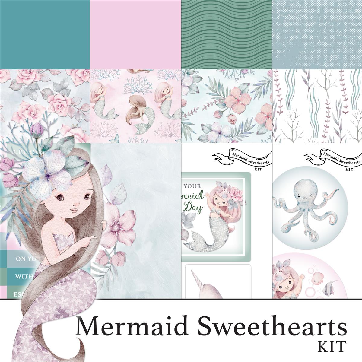 The Mermaid Sweethearts Kit Digital Download 12 x A4 sheets in total ...