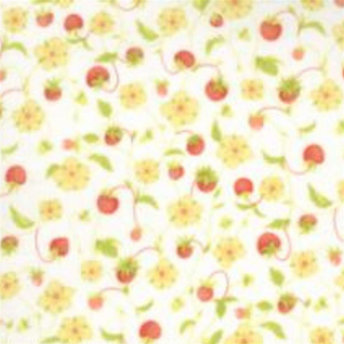 Moda Strawberries & Rhubarb in White Strawberry Fabric 0.5m | SewingStreet