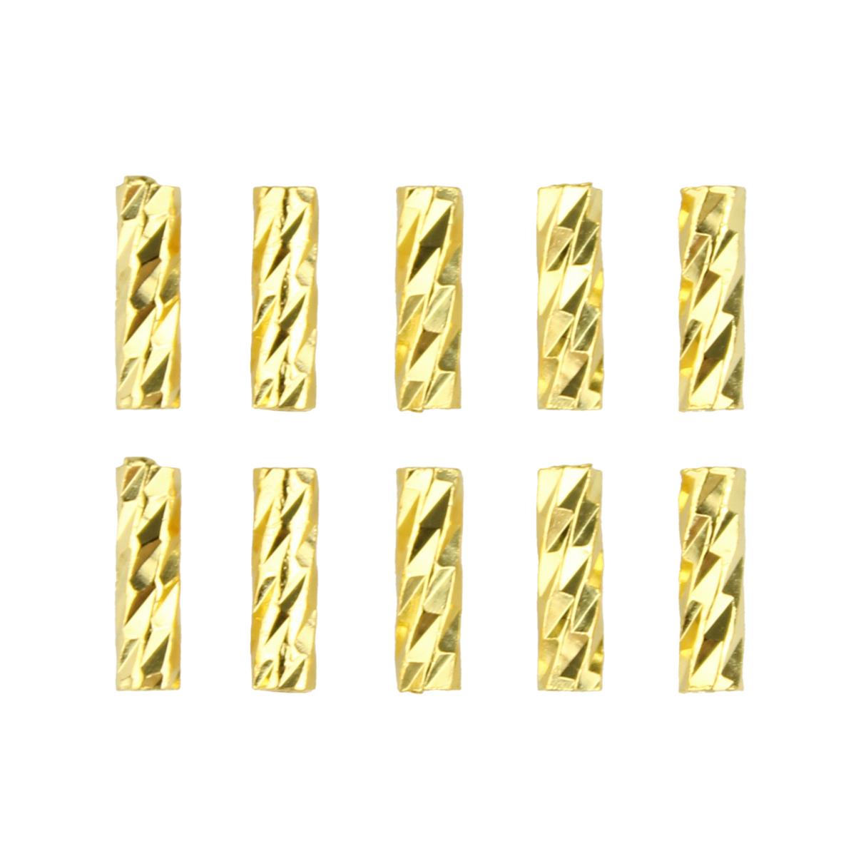 Gold Plated 925 Sterling Silver Diamond Cut Crimp Tube, Approx Outer 1. ...