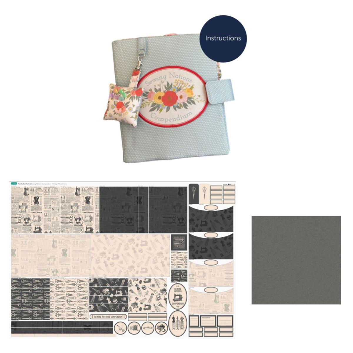 Family Comforts Vintage Monochrome Sewing Compendium Kit: Instructions ...