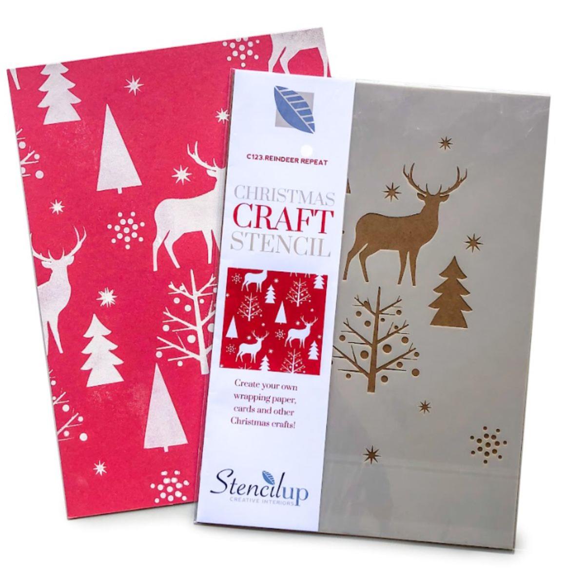 Stencil Up Reindeer Repeat A4 Adhesive Stencil | SewingStreet
