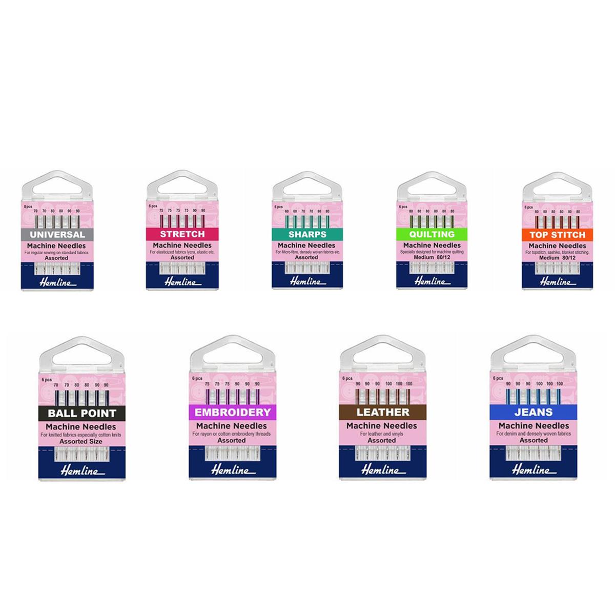 Hemline Sewing Machine Needle Bundle - 9 Needle Packs | SewingStreet