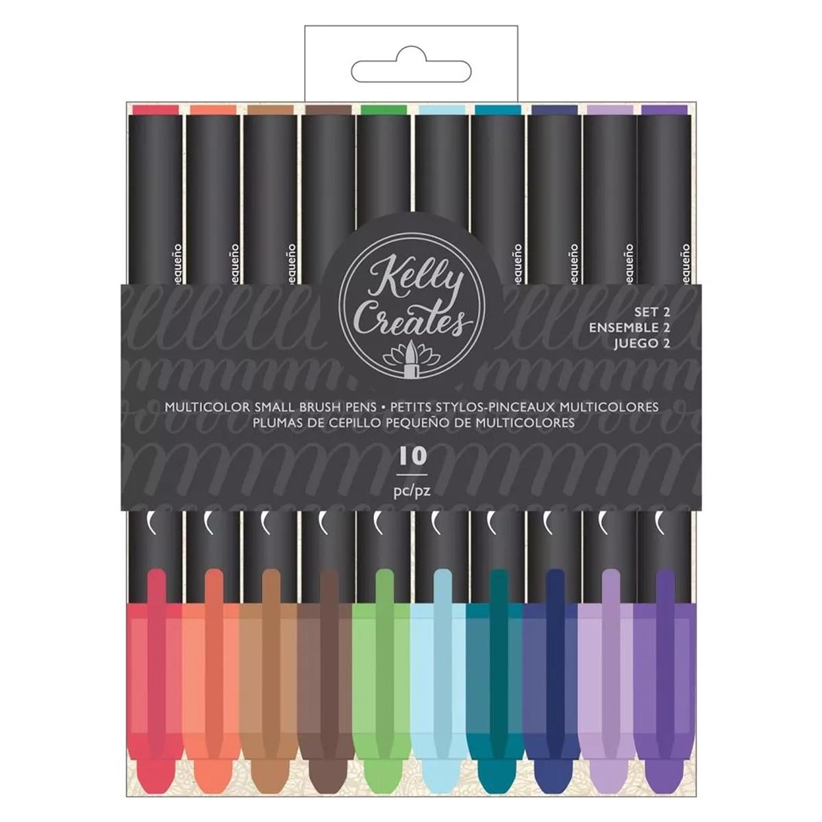 Kelly Creates Multi-Colour Small Brush Pens, 10pcs | HobbyMaker