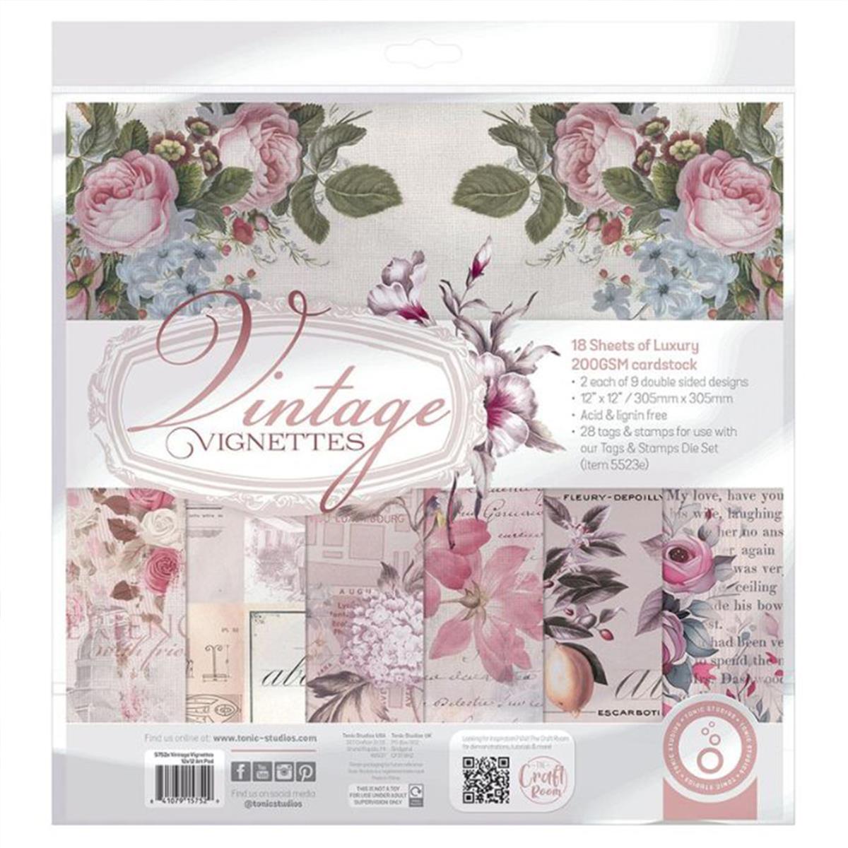 Tonic Studios - Vintage Vignettes 12x12 Art Pad | HobbyMaker
