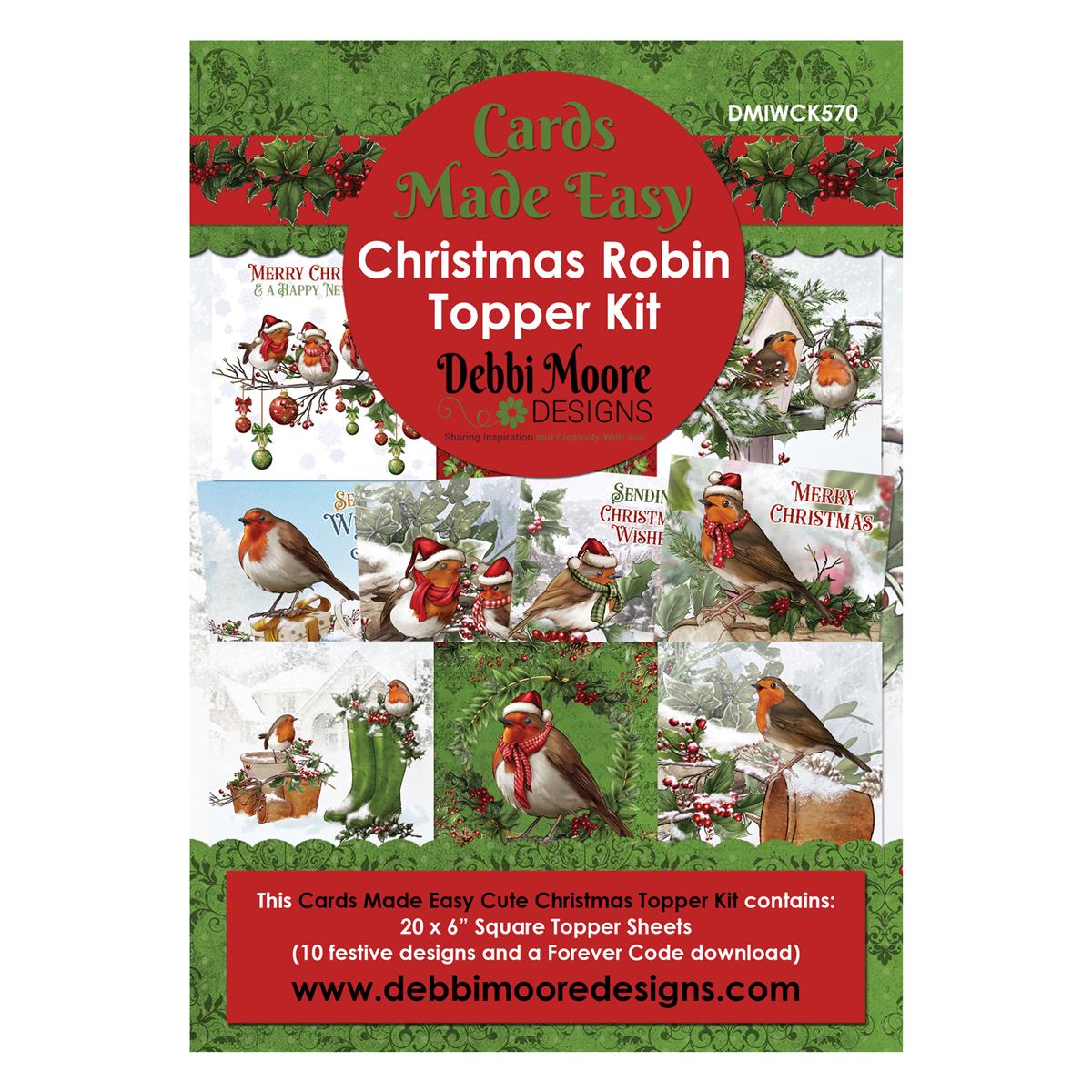 Debbi Moore Designs- Cards Made Easy Christmas Robin Toppers | HobbyMaker