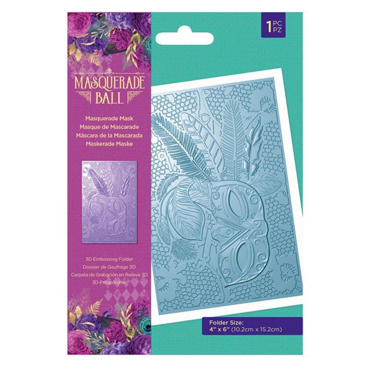 Masquerade Ball 6x4 3D Embossing Folder - Masquerade Mask - 1PC | HobbyMaker