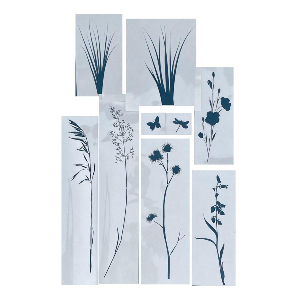 Medium Meadow stencil, Set of 9 stencils to create a meadow border ...