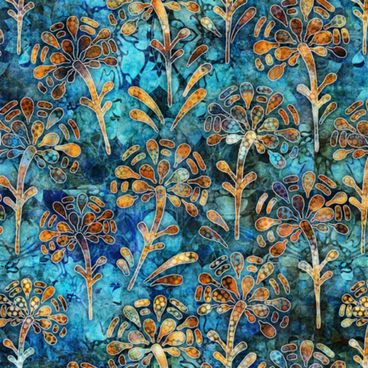 Dan Morris Serenity Collection Dandelions Aqua Fabric 0.5m | SewingStreet