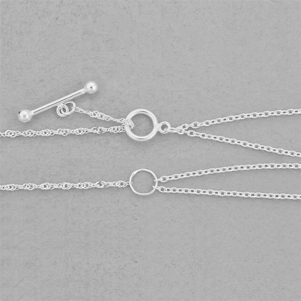 925 Sterling Silver 18 Double Cable Chain Necklace and Singapore Chain ...