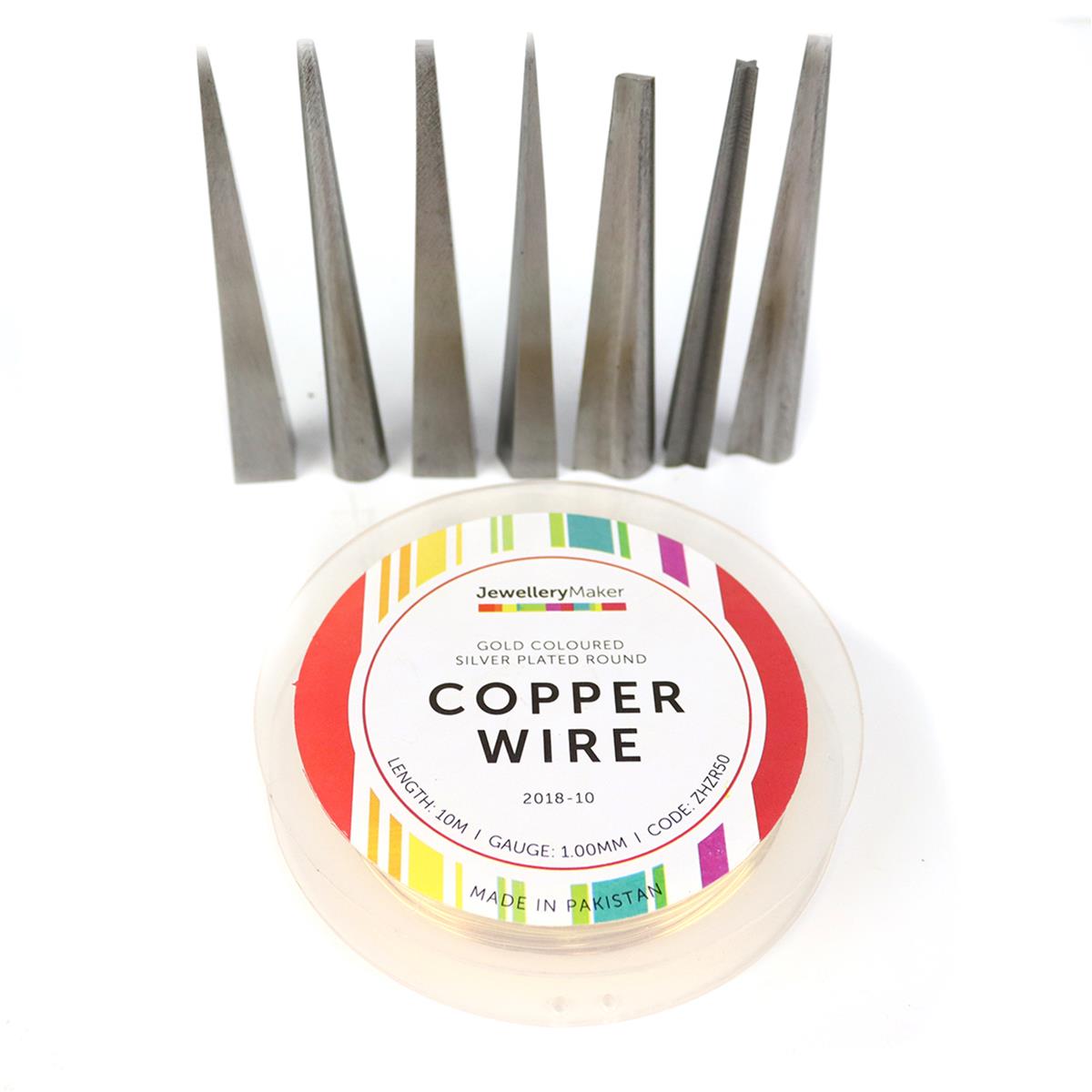 Shape up; 7x Metal Shaped Mandrels with 10m Gold Plated Copper Wire 1 ...