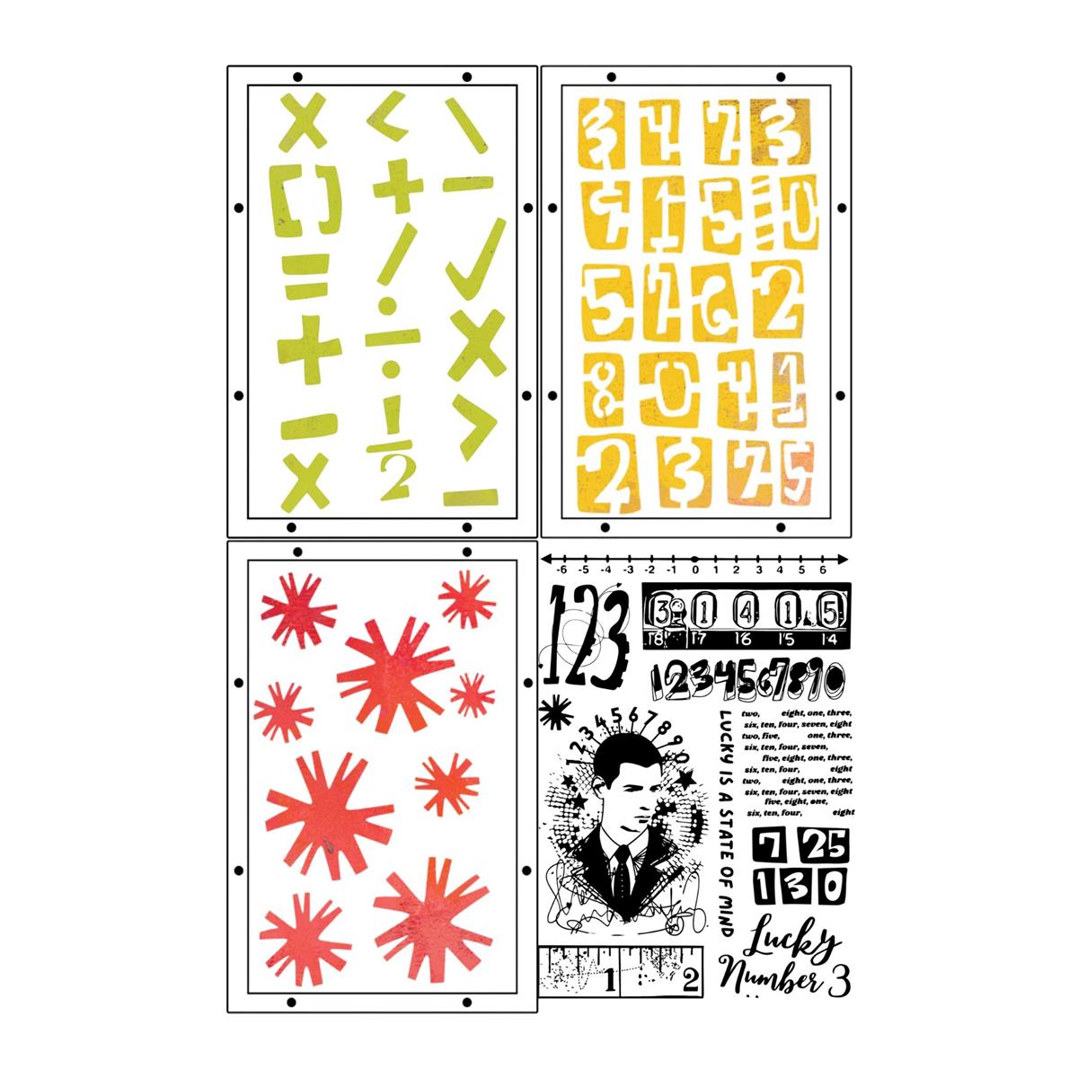 Sizzix Studio Layered Stencil & Stamp Set 11PK w/3PK Stencils Strength ...