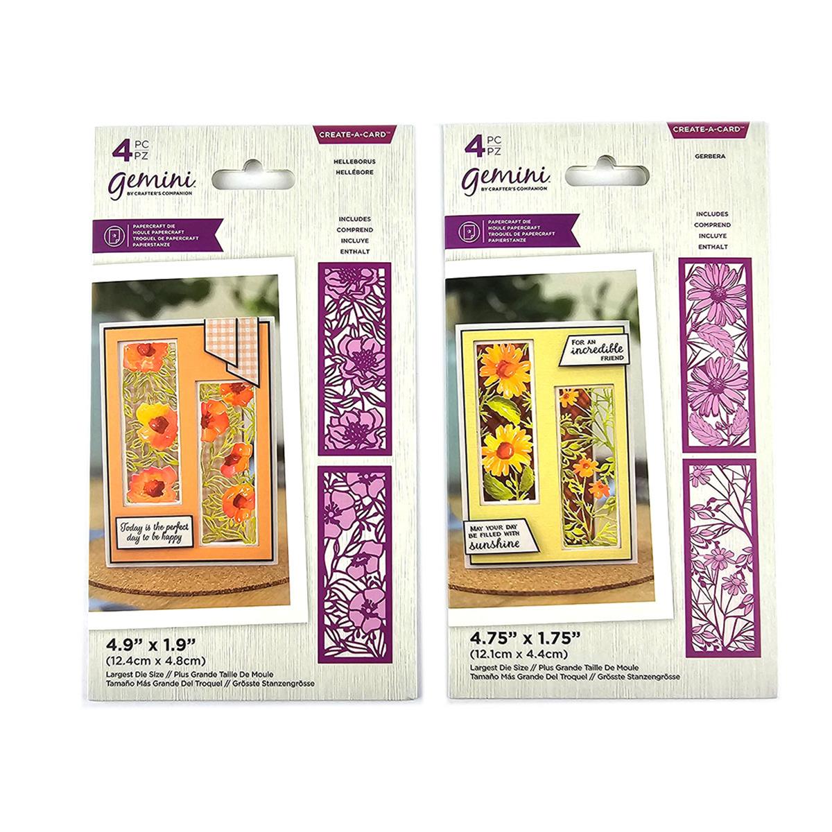 Gemini - Floral Panel Create-A-Card Dies: Gerbera & Helleborus (8 Dies ...
