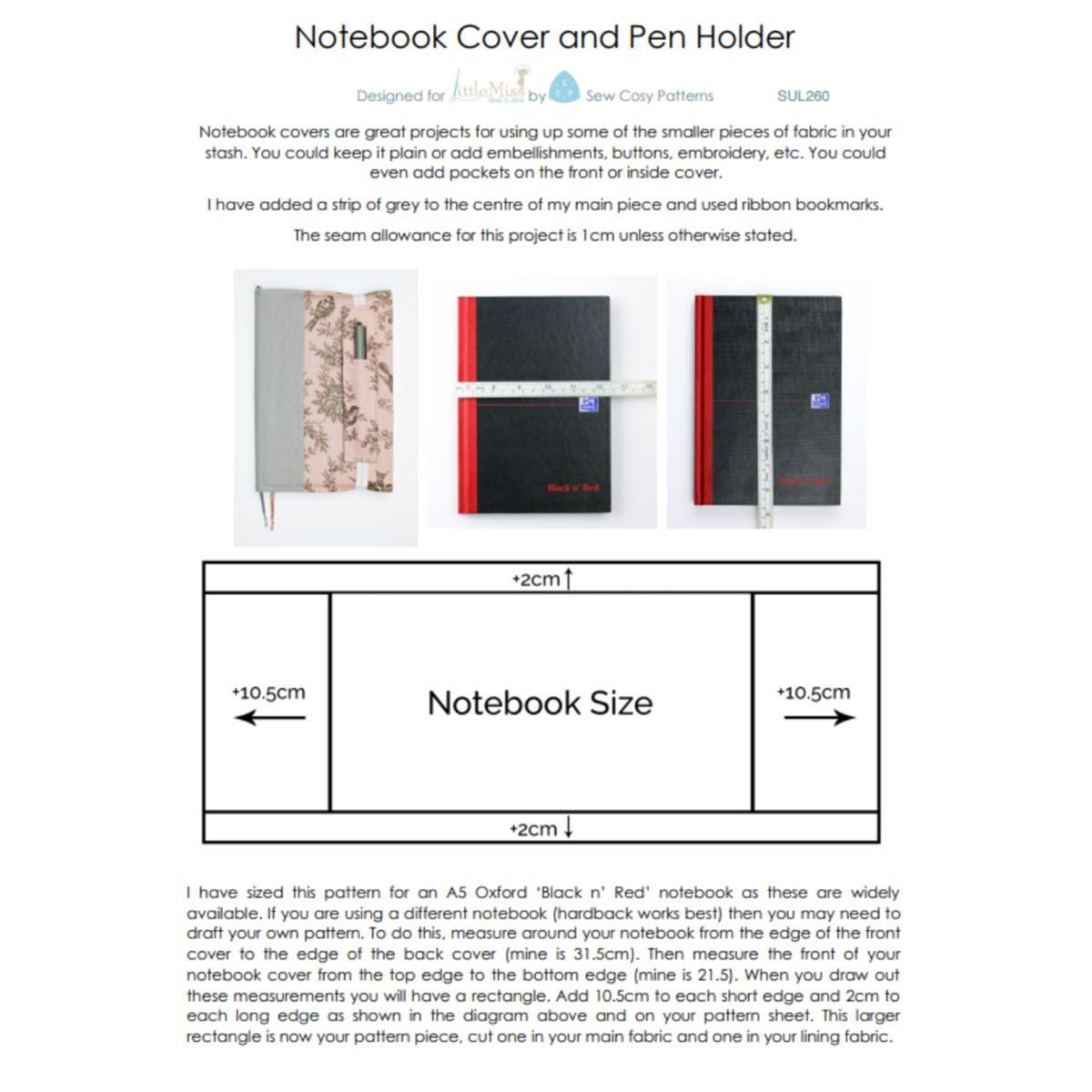 Little Miss Sew N Sew Notebook Cover Kit Pattern | Sewingstreet