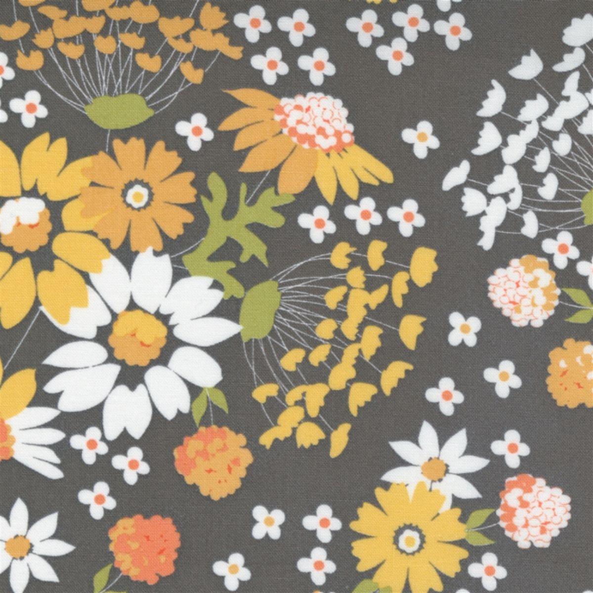 Moda Cozy Up Sunshine Harvest Floral Autumn fall on Grey Skies Fabric 0 ...