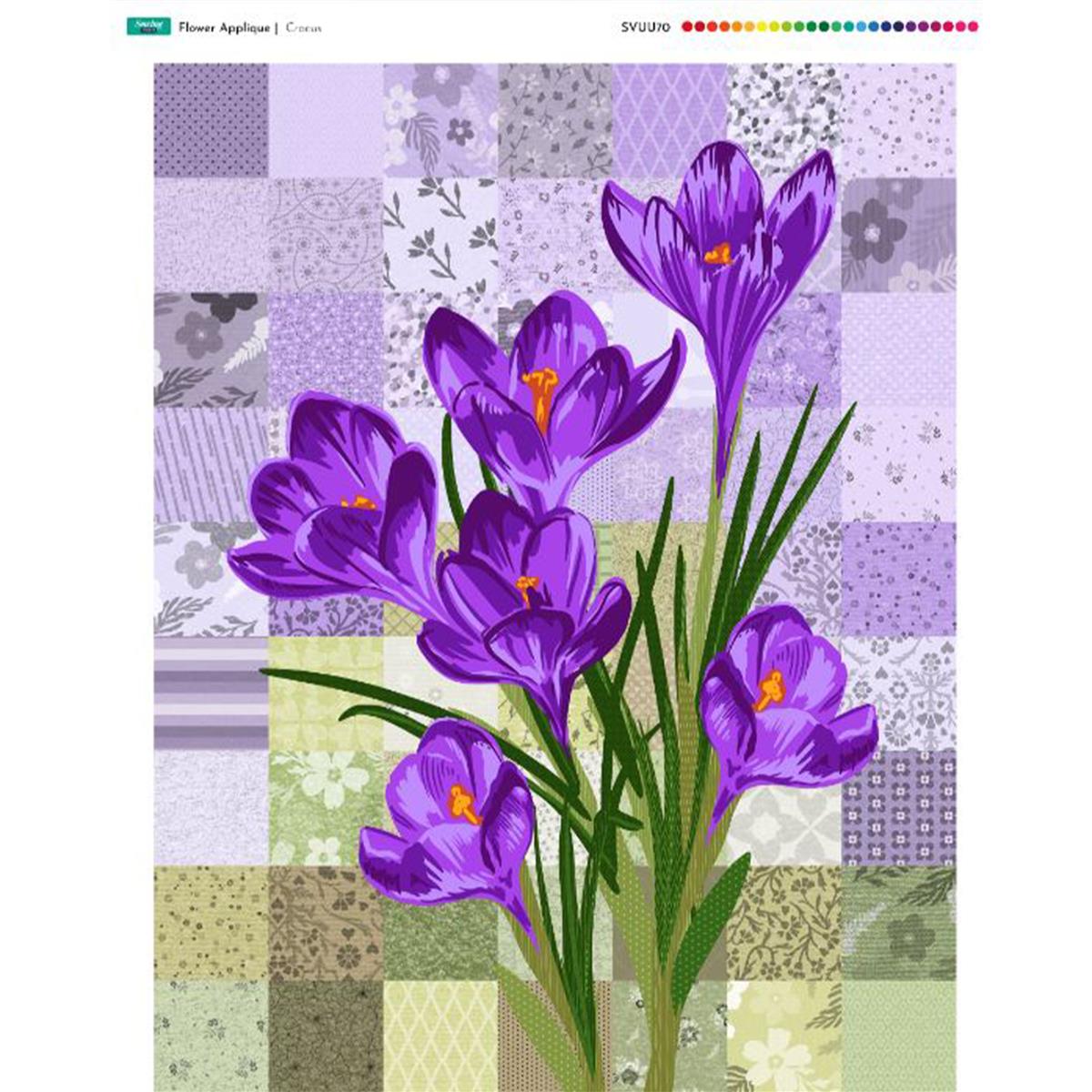 Flower Applique Crocus Fabric Panel (70 x 93cm) | SewingStreet