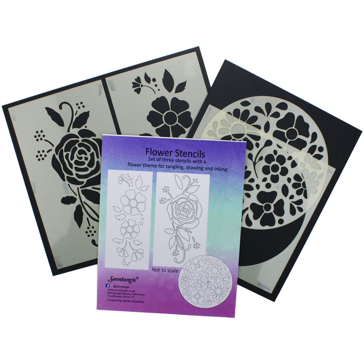 Sanntangle - Set of 3 Flower Stencils | HobbyMaker