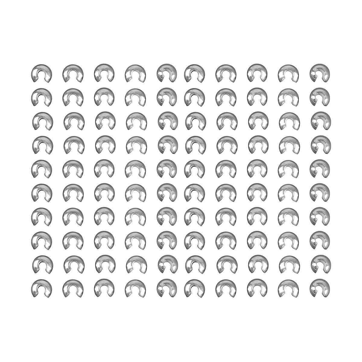 925 Sterling Silver Crimp Covers to fit Approx 0.8mm Crimp Tube, Approx ...