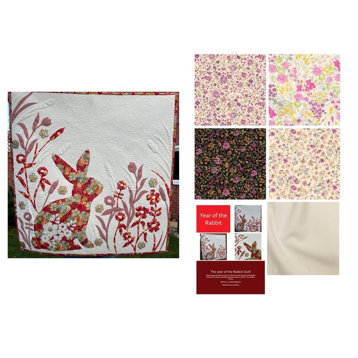 Delphine Brooks' Purple Floral Year of the Rabbit Quilt Kit ...