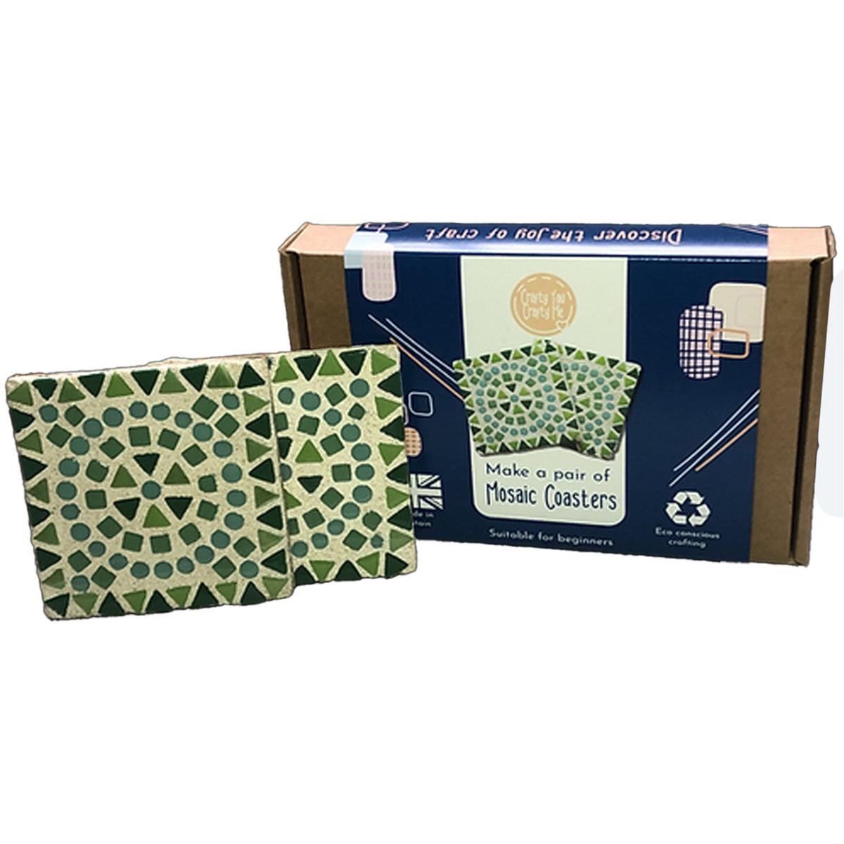 Green square Mosaic Coaster Craft Kit | HobbyMaker