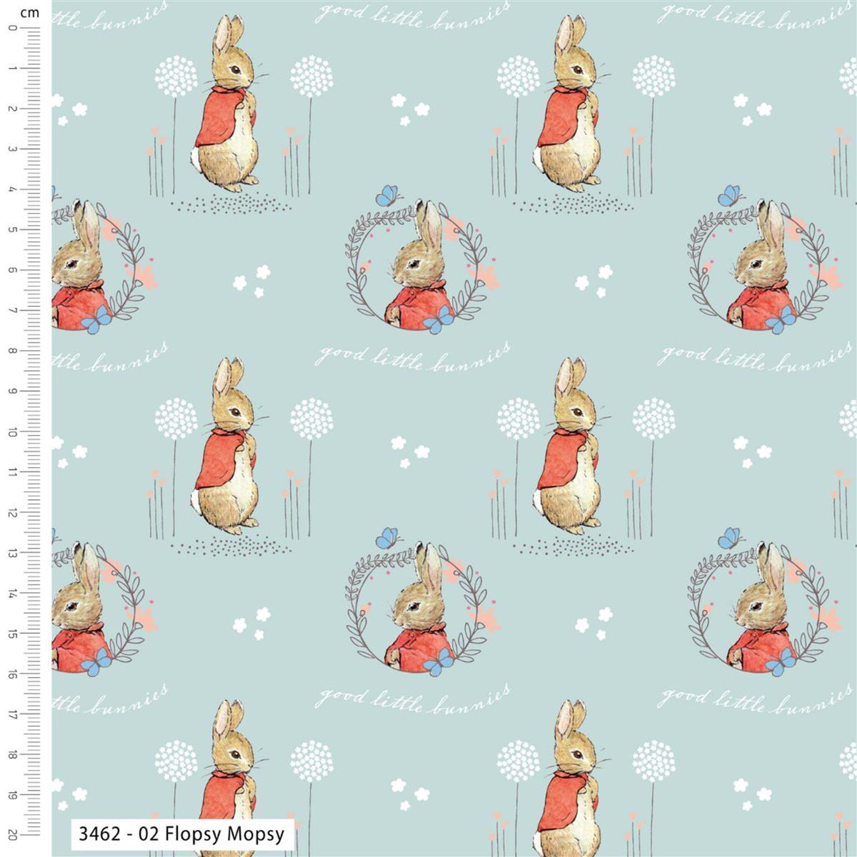 Peter Rabbit Classic Characters Flopsy Mopsy Duckegg Fabric 0.5m ...