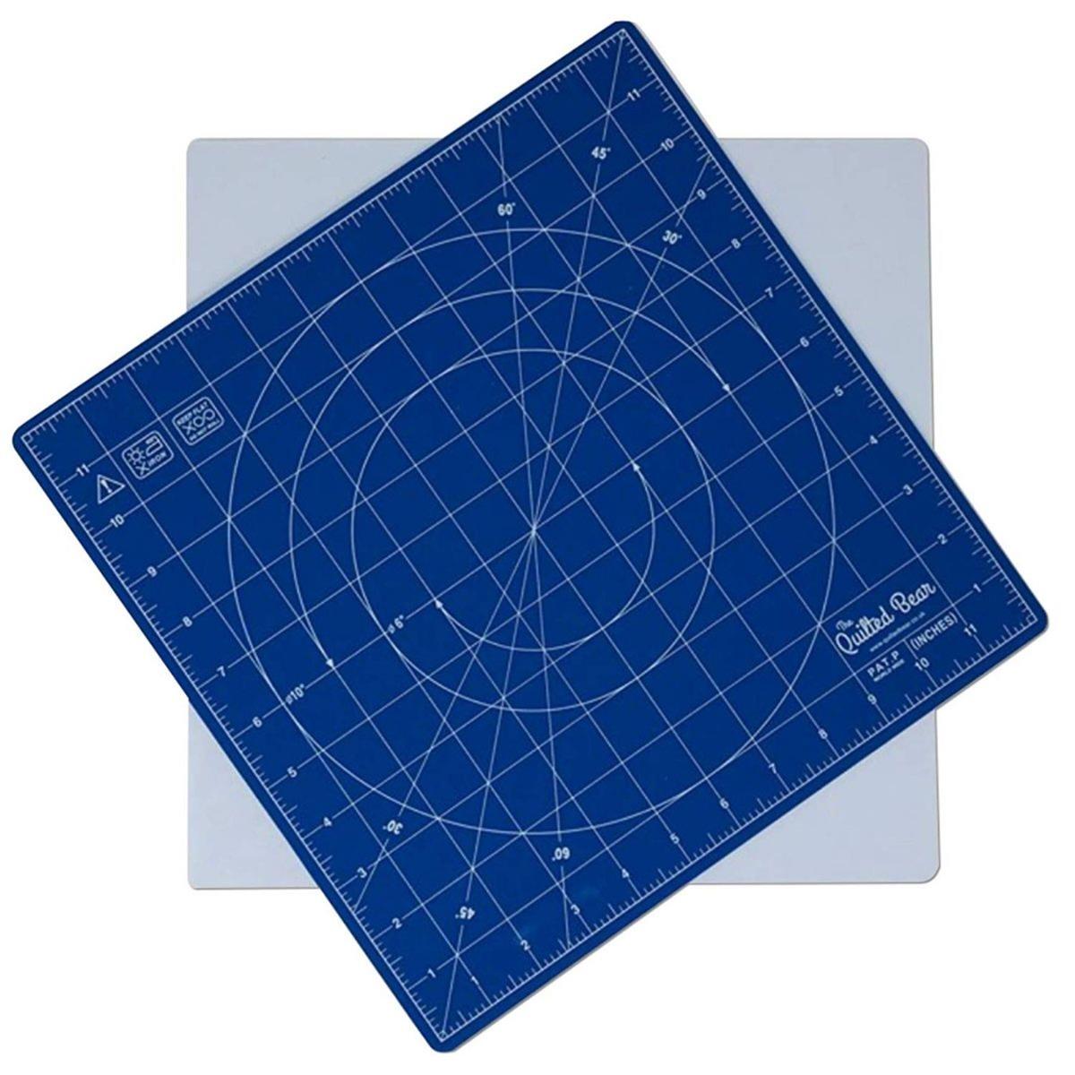 Square Locking Rotating Cutting Mat Blue 12 x 12 | SewingStreet