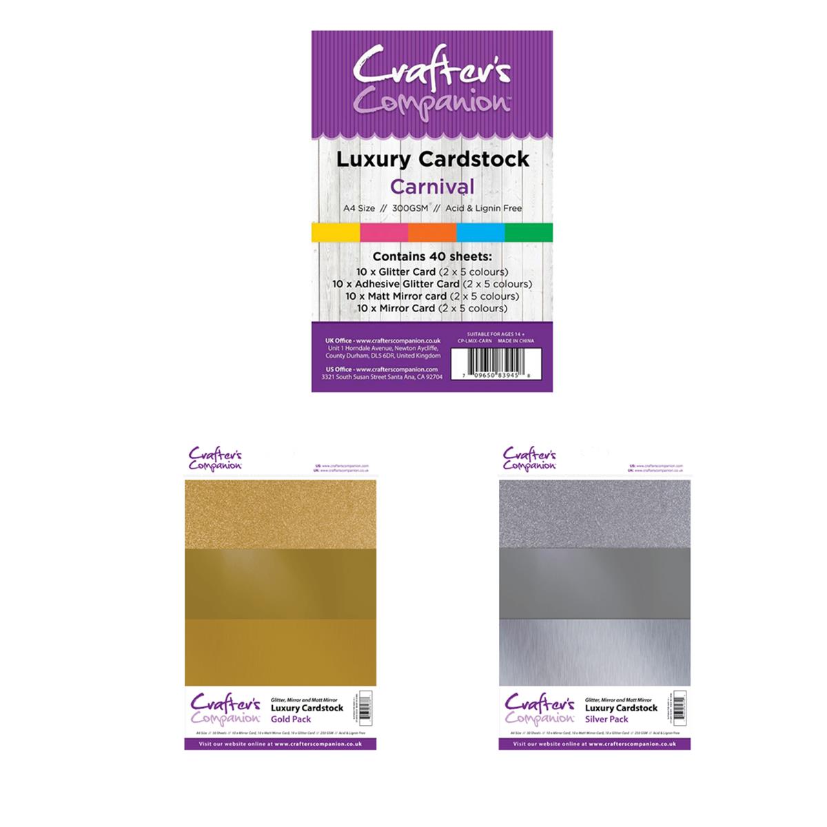 Crafter's Companion Black Friday Exclusive 3 for 2 Luxury Mixed Cardstock Bundle, Usual £32.99 ...