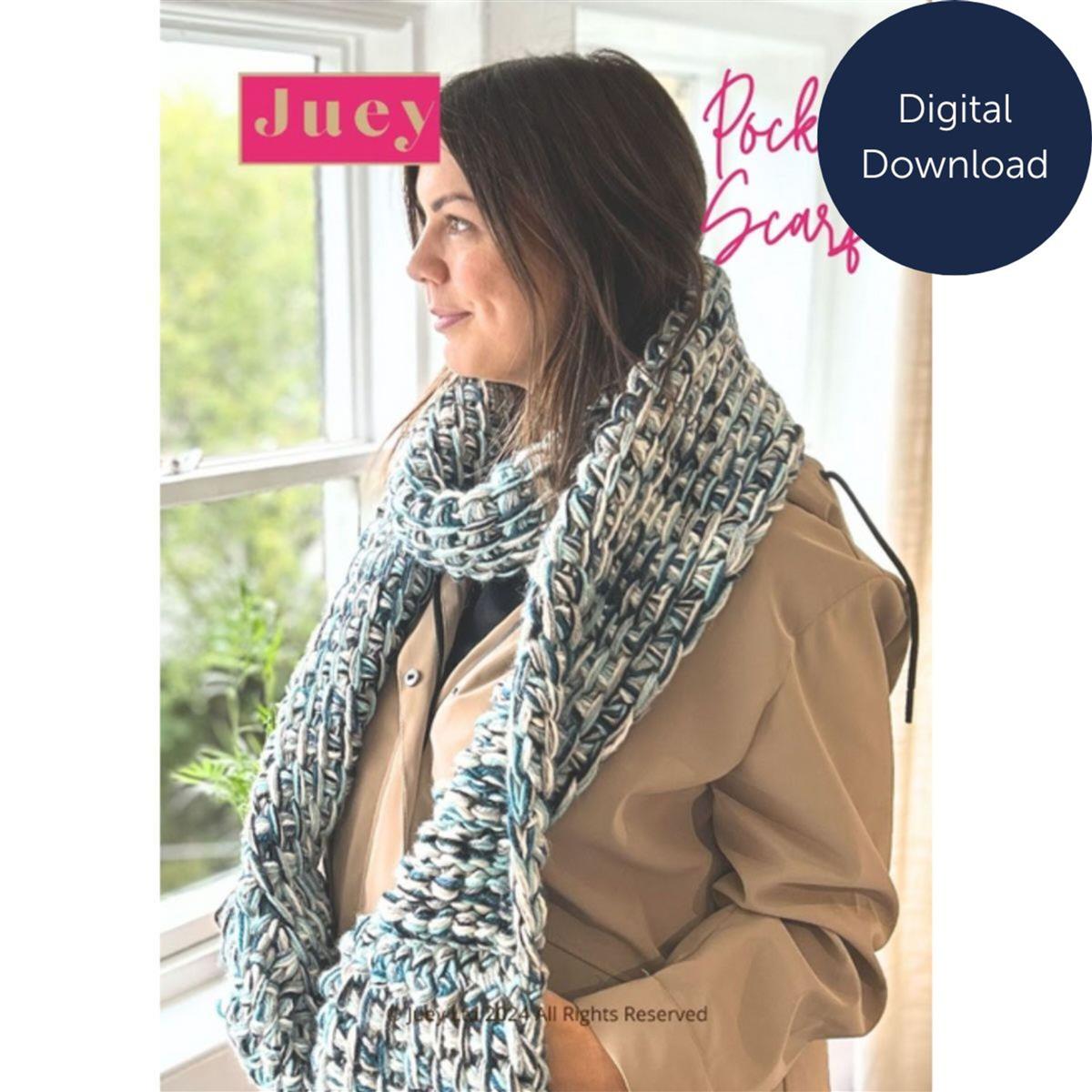 Juey Jumbo Pocket Scarf Pattern (Tunisian Crochet) - Digital Download ...