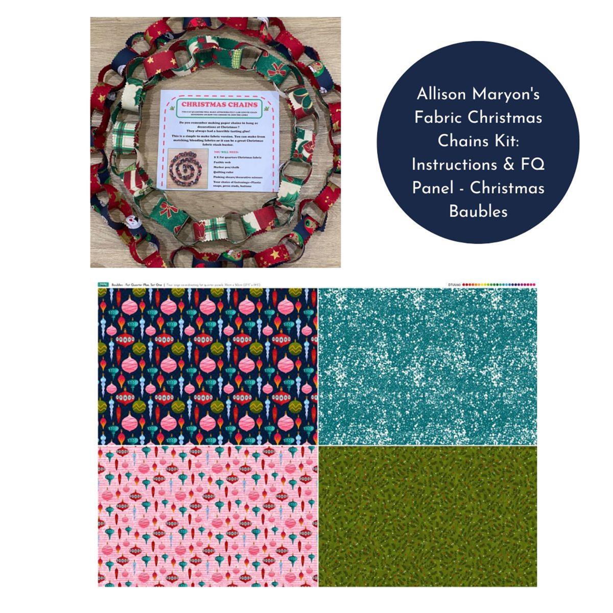 Allison Maryon's Fabric Christmas Chains Kit: Instructions & FQ Panel ...