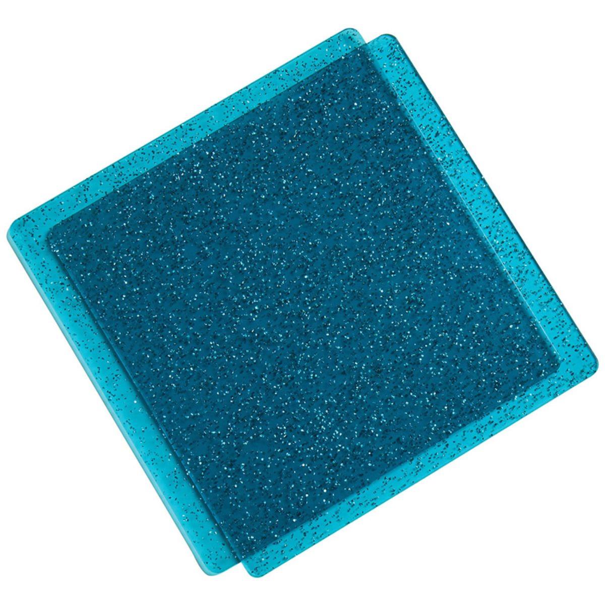 Sizzix® Accessory - Teal Glitter Cutting Plates, 6 x 6, 1 Pair | HobbyMaker