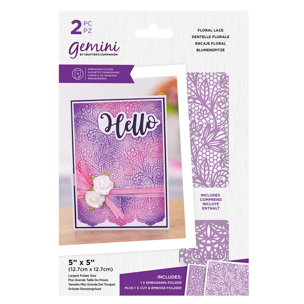 Gemini - Embossing Folder Duo - Floral Lace - 2PC | HobbyMaker