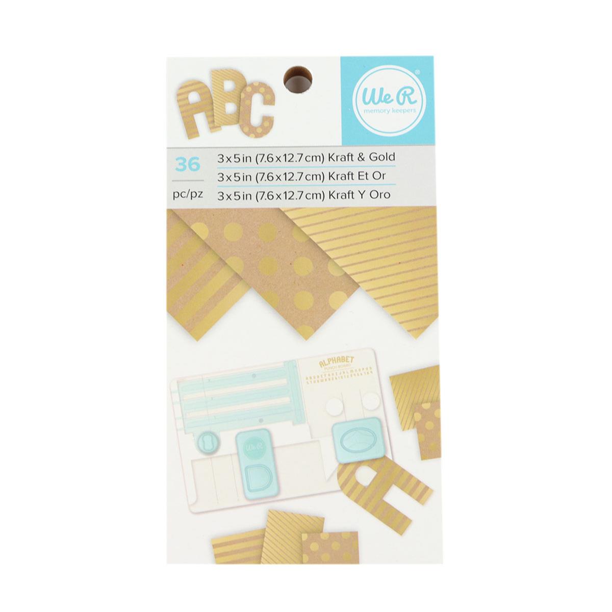 Paper Pad - WR - 3x5 - Kraft With Gold Foil - 36 Sheets | HobbyMaker