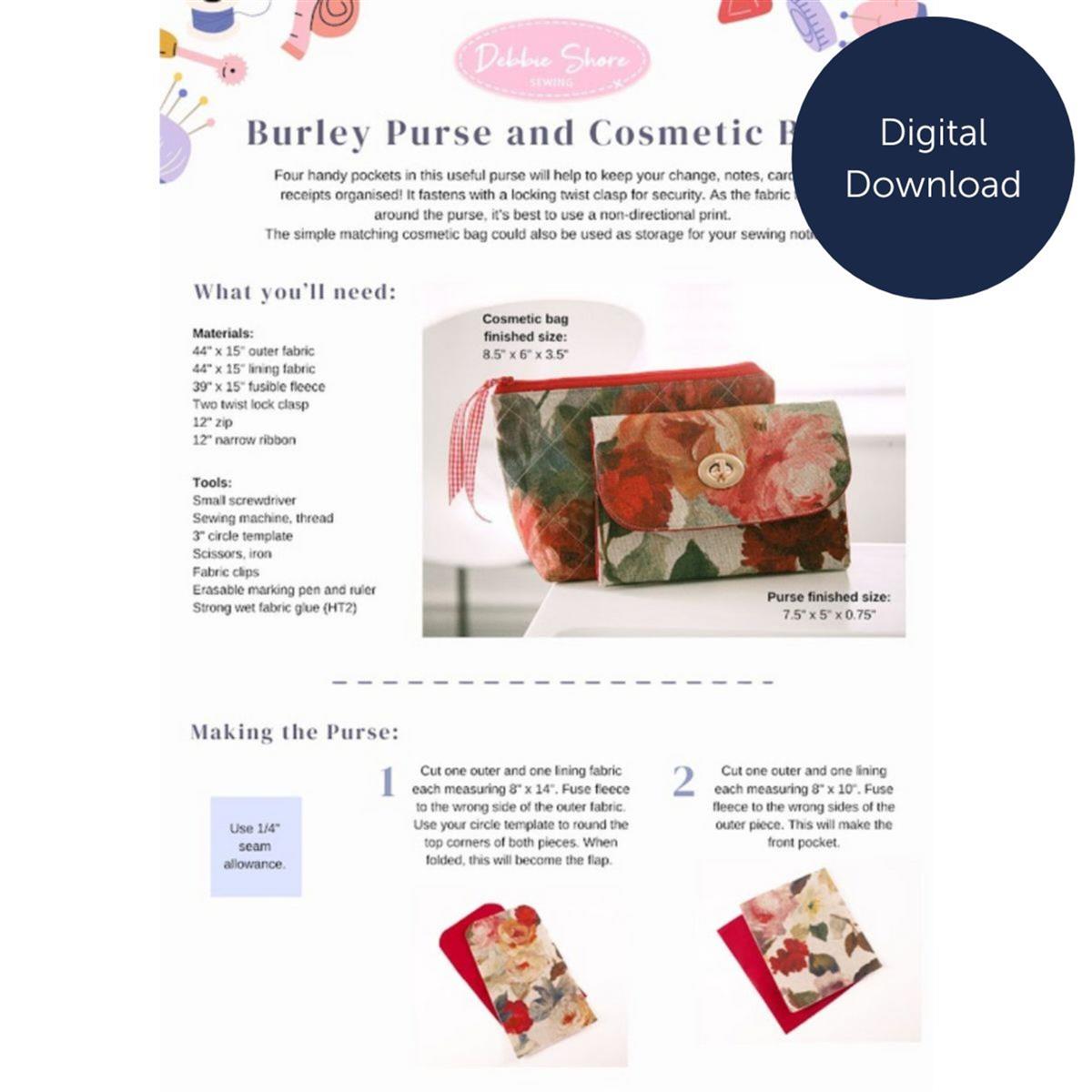 Debbie Shore Burley Purse and Cosmetic Bag Instructions - Digital ...