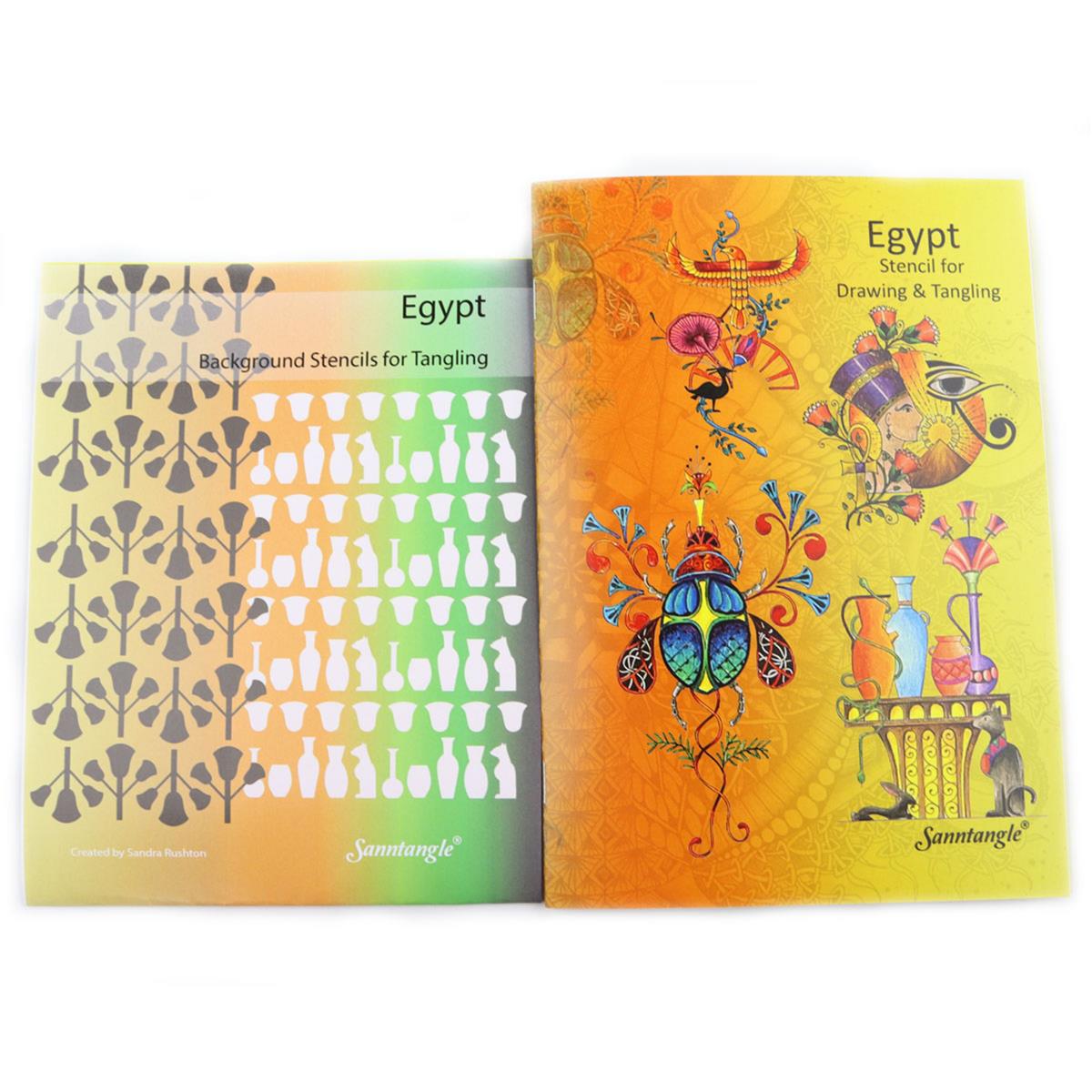 Sanntangle Egyptian Themed Stencil & Background Bundle | HobbyMaker