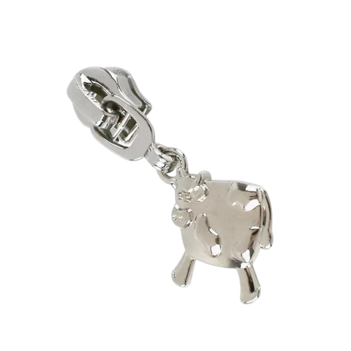 Cow Zip Slider for No.5 Nylon Zip Silver | SewingStreet
