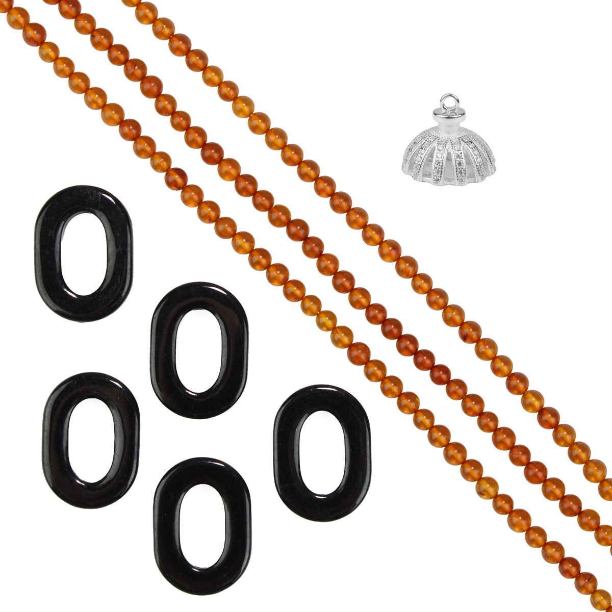 Amber & Black Jade Cascade Necklace Project With Downloadable ...