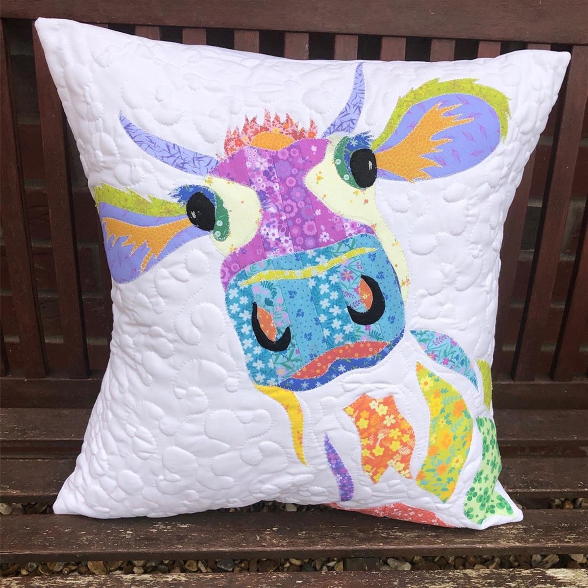 Delphine Brooks Rainbow Dairy Cow Cushion Kit: Instructions, Fabric ... Delphine Brooks Rainbow Dairy Cow Cushion Kit: Instructions, Fabric ...