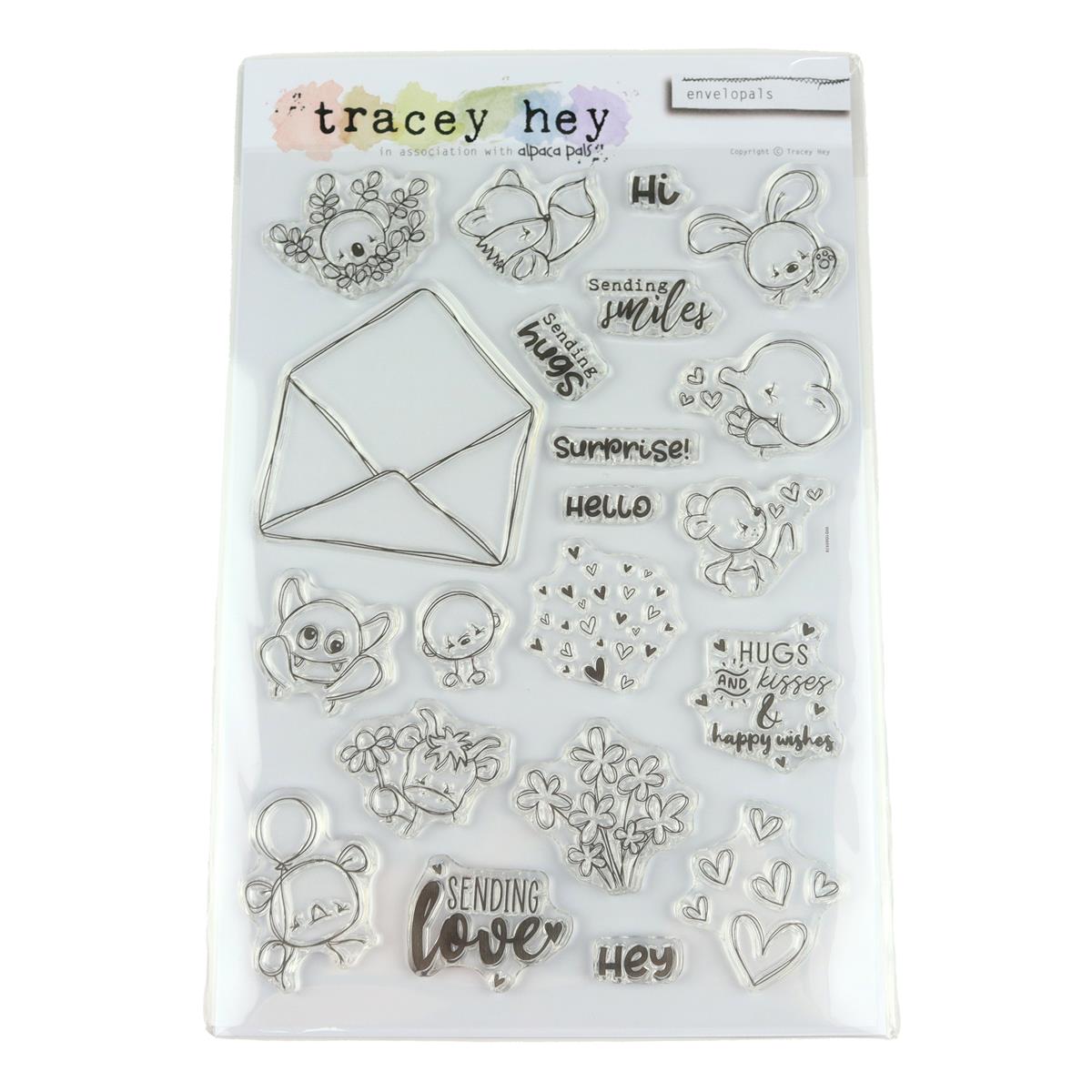 Tracey Hey A5 Stamp Set - Envelopals - 21 Stamps | HobbyMaker