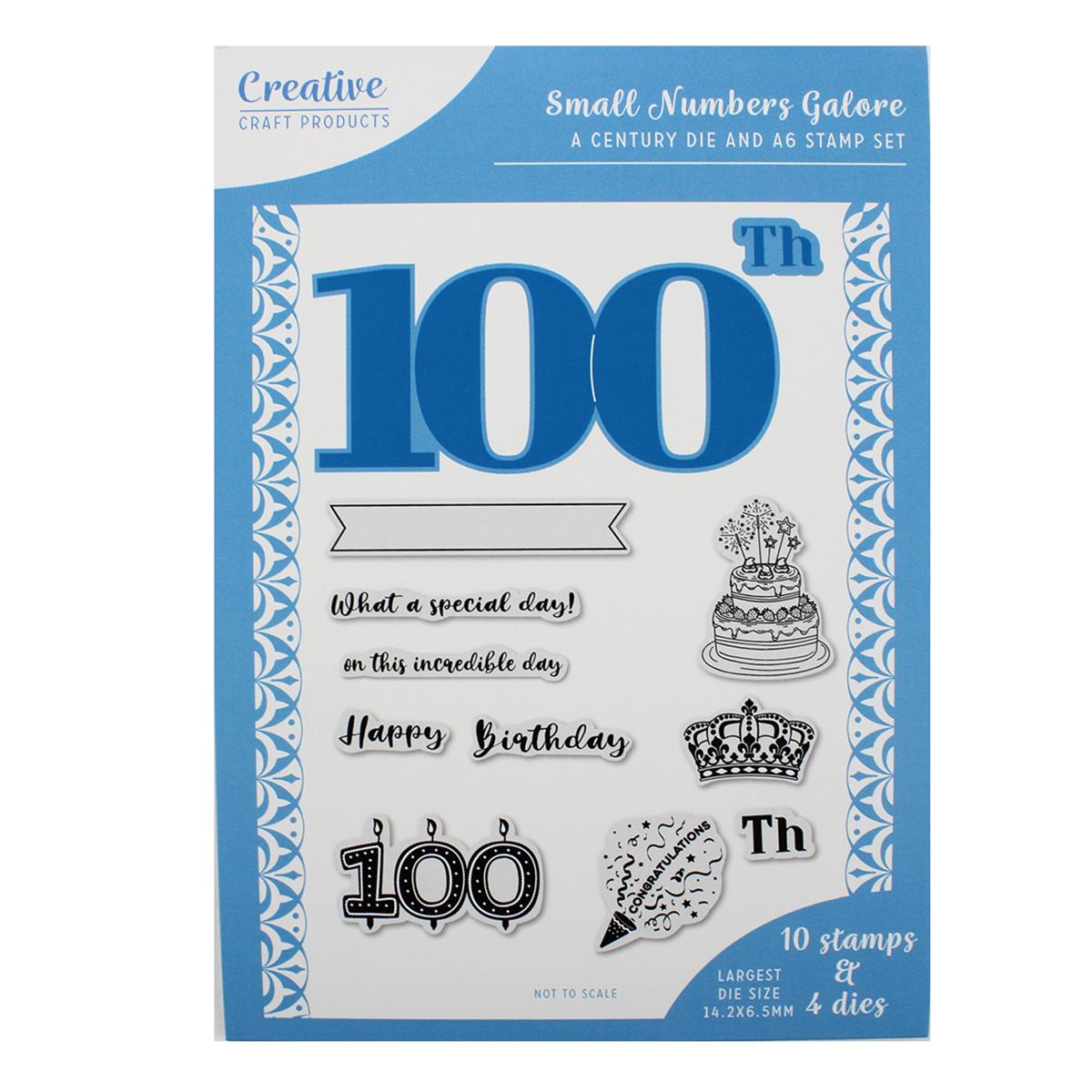 Creative Craft Products Die & Clear Stamp Set A6 Numbers Galore 100th ...