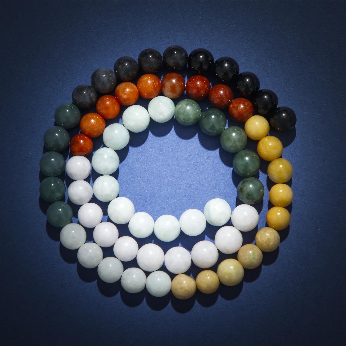 240cts Type A Jadeite Rainbow of Rarity Rounds Approx 7-8mm, 48cm ...