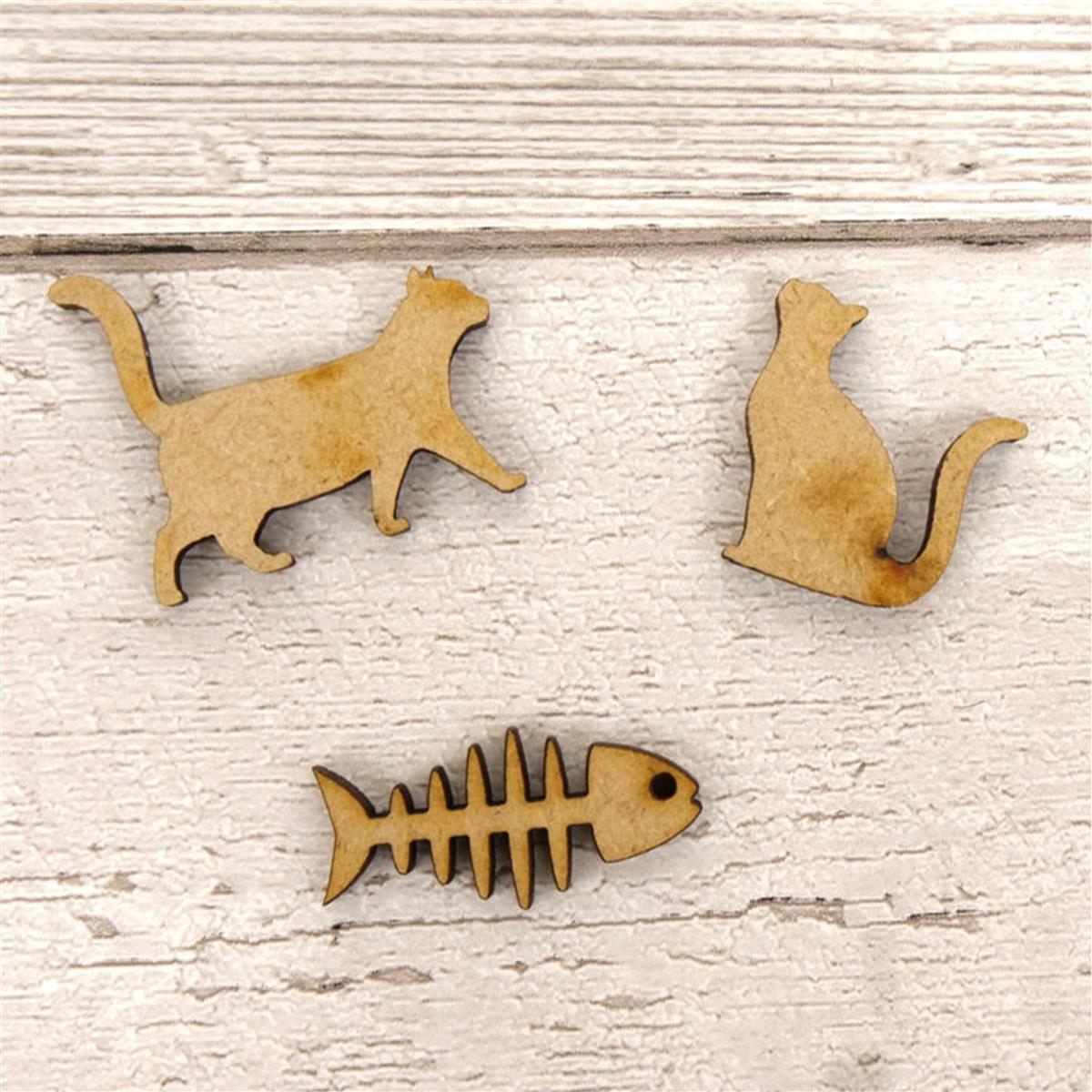 Curious Cats MDF Shapes, Contains 75 x MDF shapes | HobbyMaker