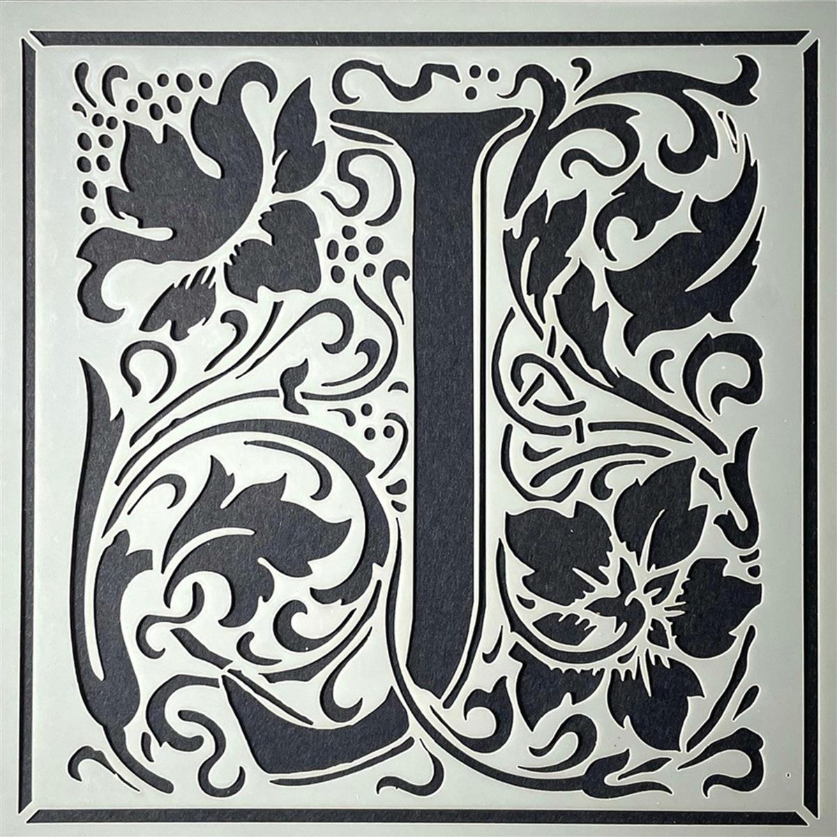 Stencil Up Cloister Letter - J- William Morris inspired | SewingStreet
