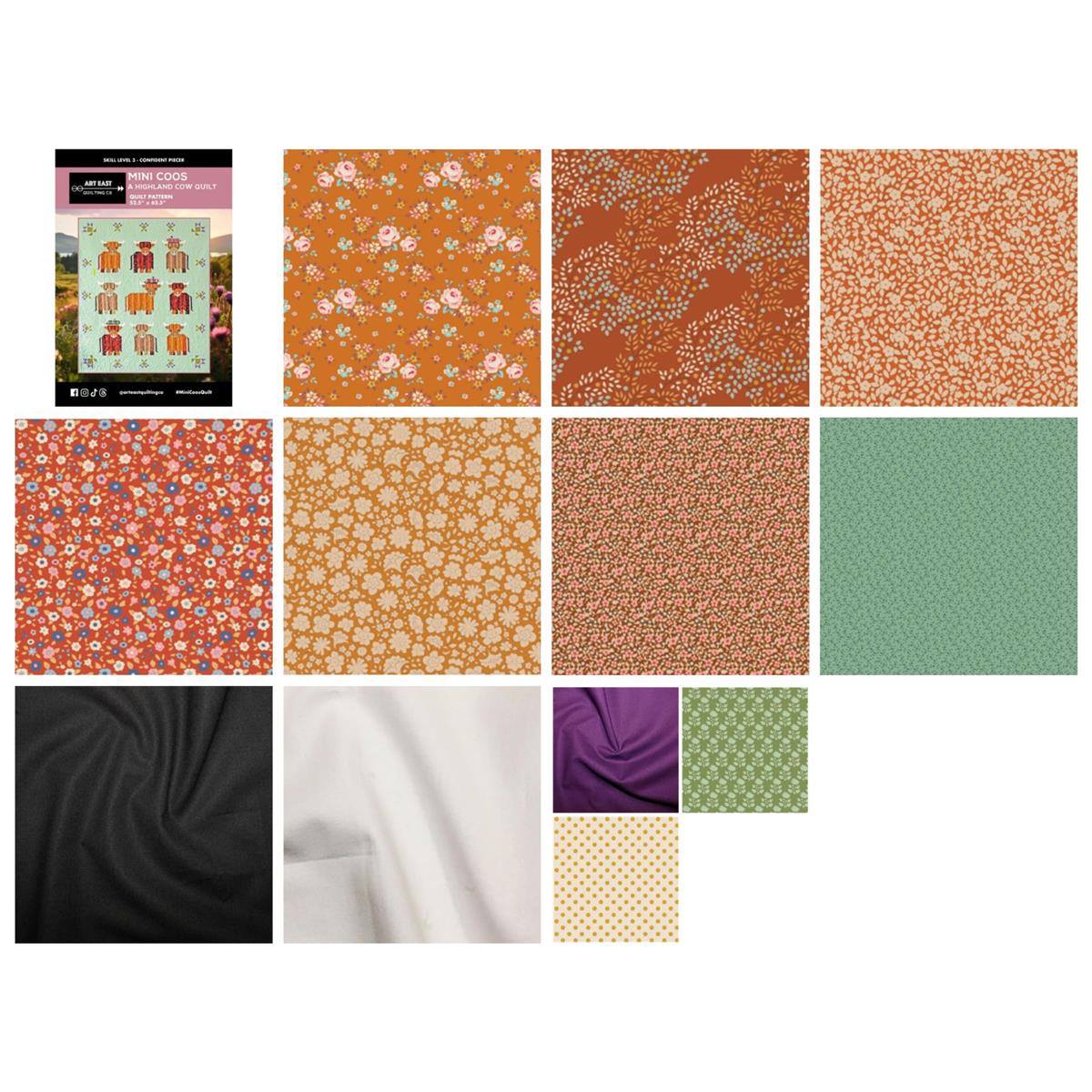 Highland Mini Coos Tilda Quilt Kit: Pattern, Fabric (8.5m), FQs (3pcs ...