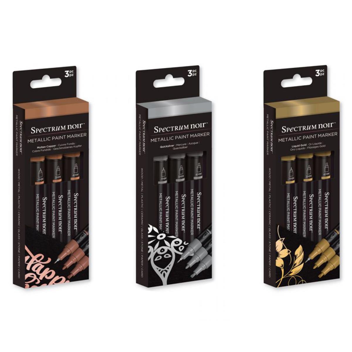 Spectrum Noir Metallic Paint Markers - Liquid Gold, Molten Copper ...
