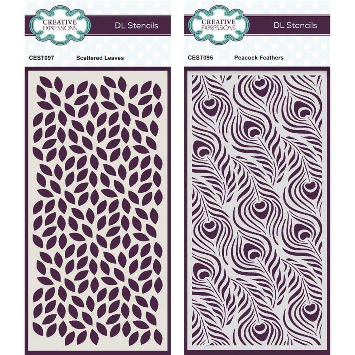 Set of 2 Creative Expressions DL Stencils - Set A | HobbyMaker