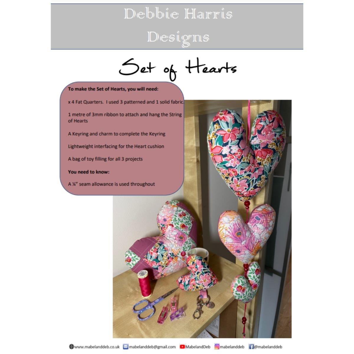 Debbie Harris Designs Trio Hearts Instructions | SewingStreet