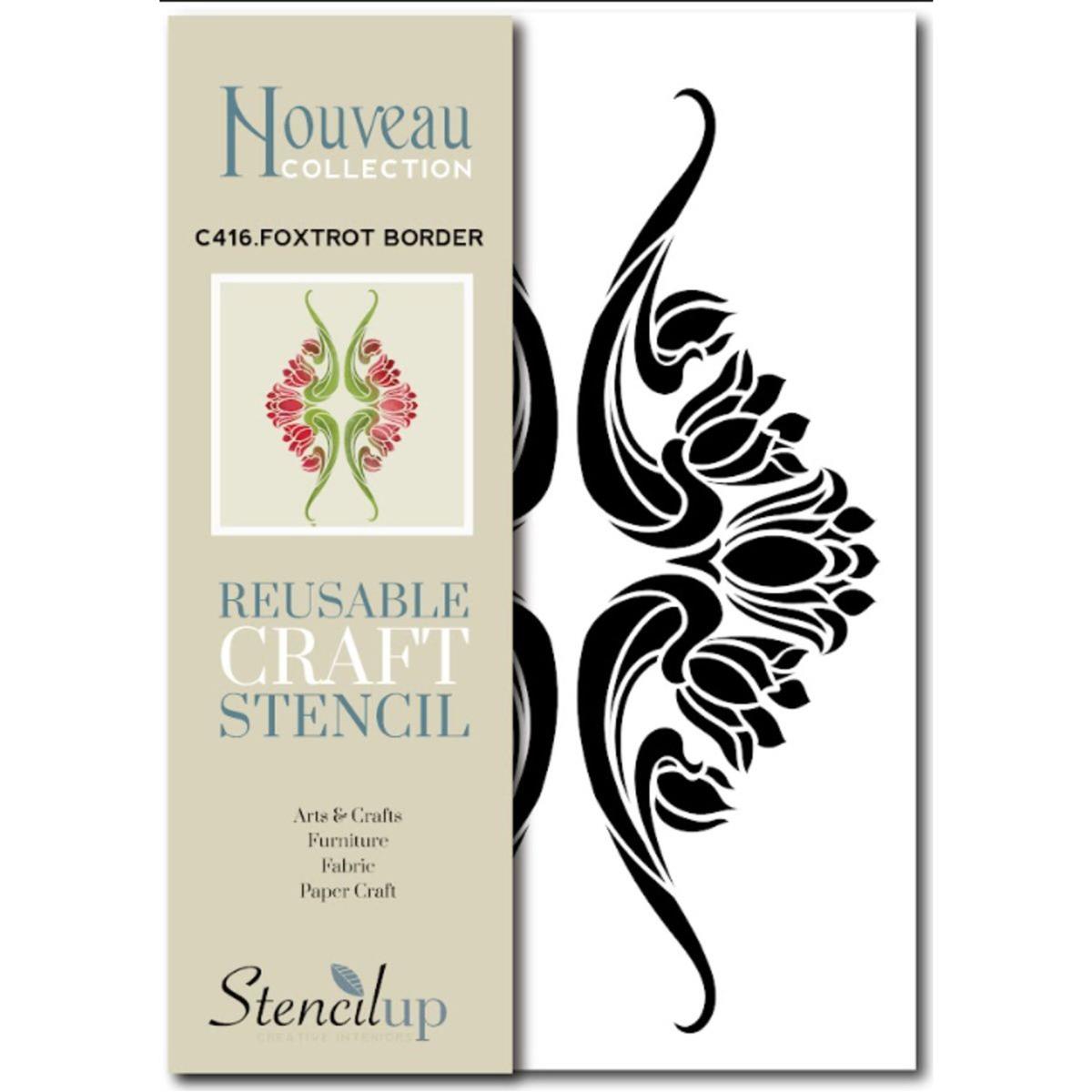 Stencil Up Foxtrot Border Motif A4 Adhesive-backed Stencil | SewingStreet