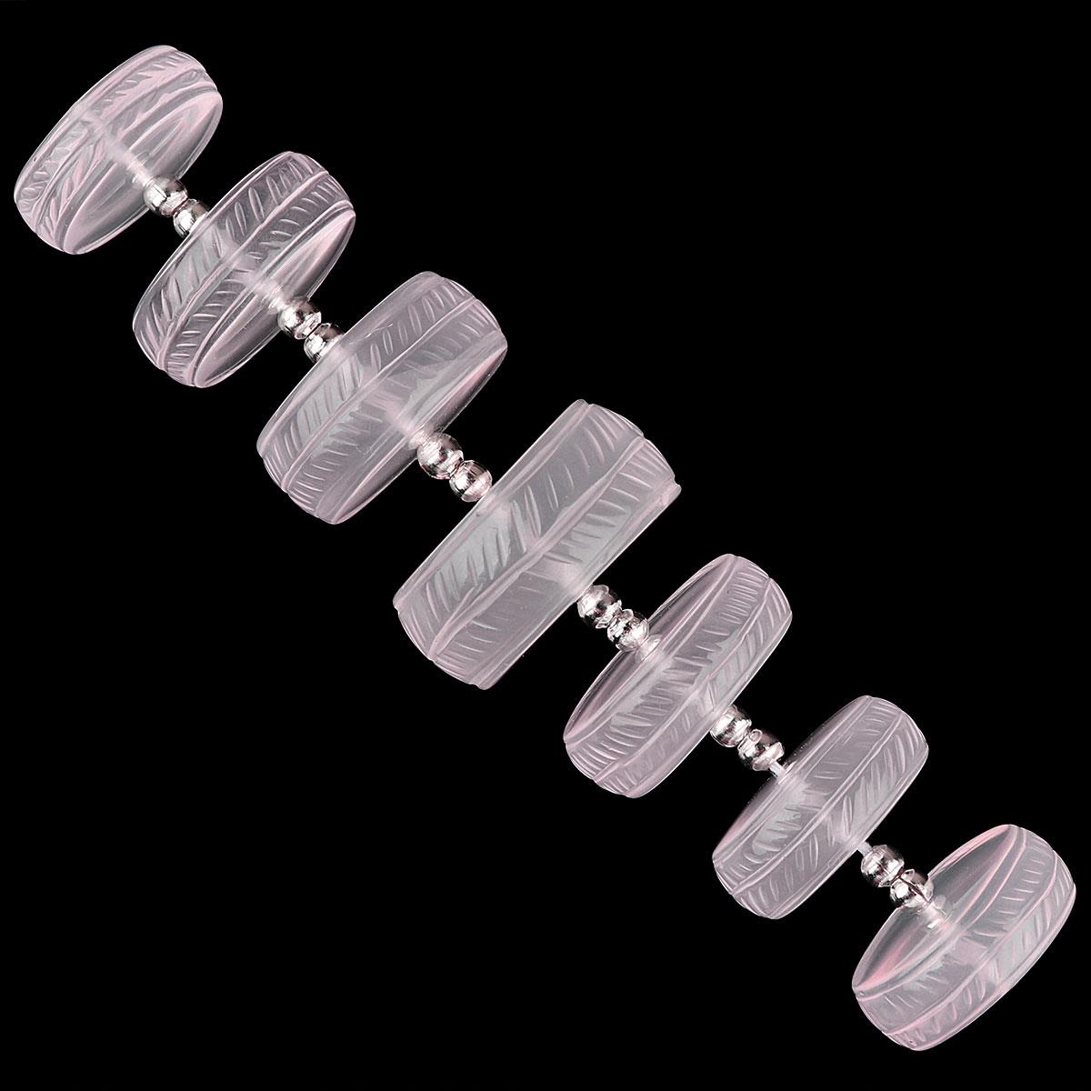 65cts Rose Quartz Graduated Carved Wheels Approx 10x4 to 14x5mm, 4cm ...