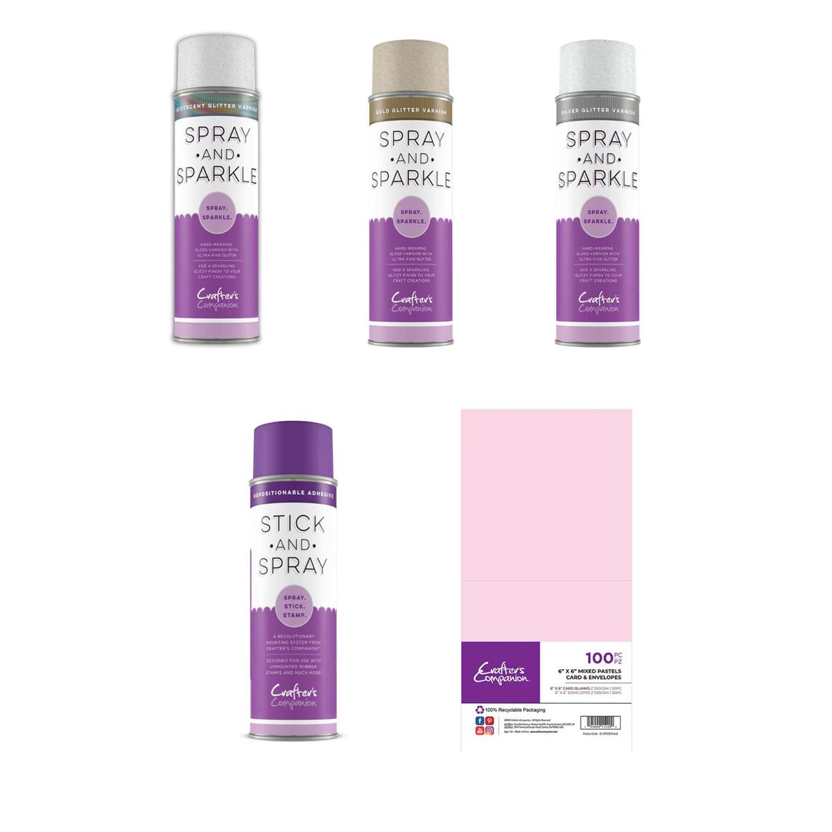 Crafter's Companion - Sparkle Sprays & Stick and Spray with Free ...